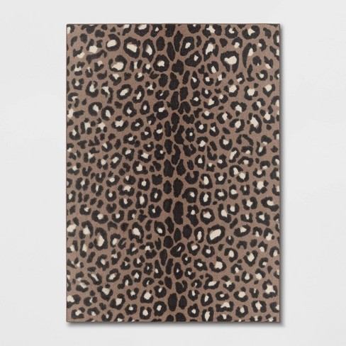 5'x7' Leopard Area Rug Brown - Threshold™: Contemporary Tufted, Fade ...