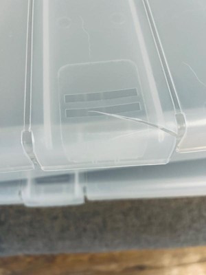 Rubbermaid Cleverstore Clear Latching Stackable Plastic Storage Tote ...