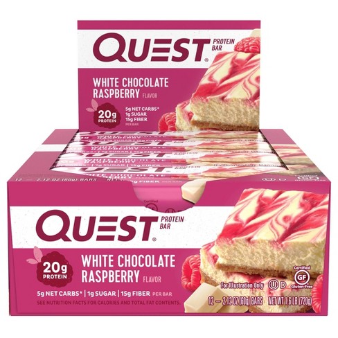 Quest Nutrition 20g Protein Bar - White Chocolate Raspberry - 12ct : Target