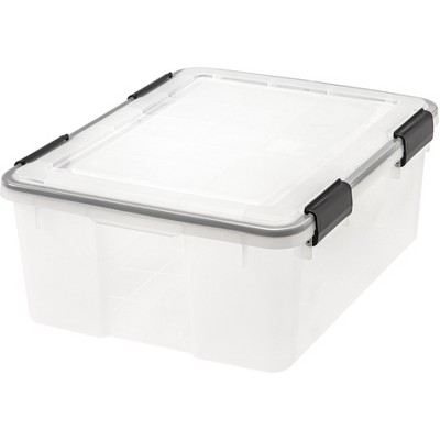 Iris Usa 6pack 46.6qt Weatherpro Airtight Plastic Storage Bin With Lid ...