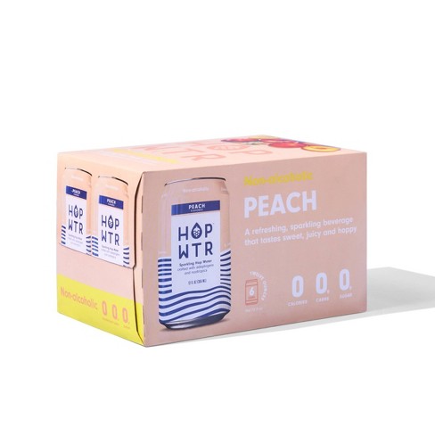 Hop Wtr Peach Non-alcoholic - 6pk/ 12 Fl Oz Cans : Target