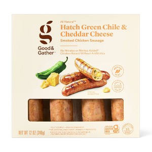 Hatch Green Chile & Cheddar Cheese Smoked Chicken Sausage - 12oz - Good ...