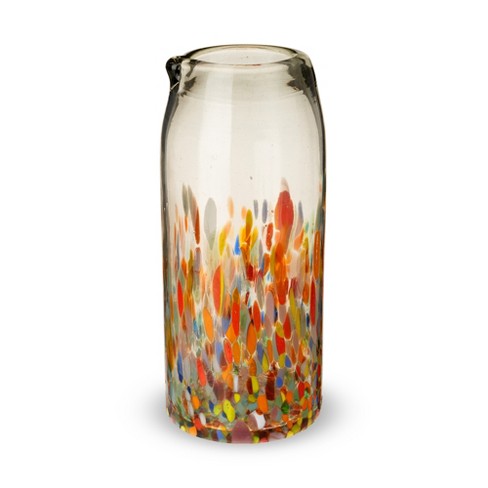 Segunda Vida Artistico Recycled Glass Carafe, Hand Blown Recycled Glass ...