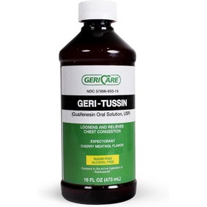 GeriCare Geri Tussin Cough Syrup Cherry Menthol Flavor Expectorant ...