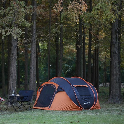 5-8 Person Black + Orange Pop-up Camping Boat Tent : Target