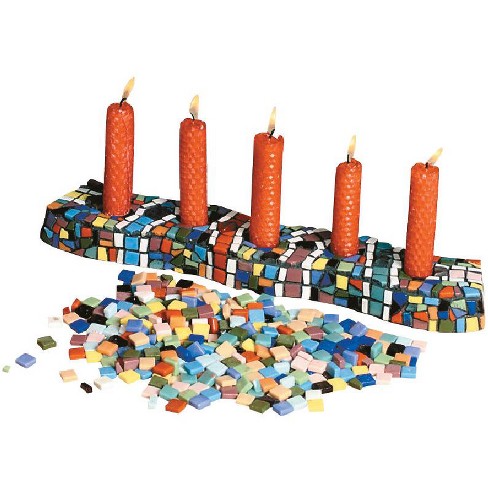 Jennifer's Mosaics Square Glass Mosaic Tiles, 3/8 Inch, Assorted Colors ...