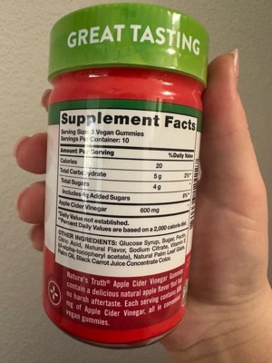 Nature's Truth Acv Vegan Gummy - 30ct : Target