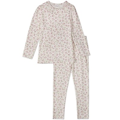 Minimoi 2 Piece Toddler Girls "full Bloom" Floral Pointelle Pajama Set ...
