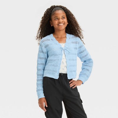 Girls' Long Uniform Cardigan - Cat & Jack™ Blue L Plus : Target