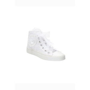 Mariselle Pearl Lace Bridal High-top Sneaker white 8 Forever & Always ...