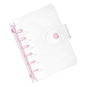 Unique Bargains Snap Button Closure 6 Rings Notebook Soft Binder Cover ...
