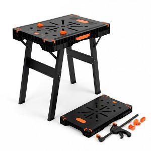 2-in-1 Folding Work Table & Sawhorse, Easy Setup Portable Workbench, 35 ...
