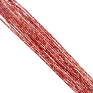 Cylin Bead 11/0 Glass Cylindrical Seed Beads Red Gold Luster CY1018 23g ...