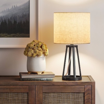 Medium Modern Industrial Assembled Table Lamp Black - Threshold™ : Target