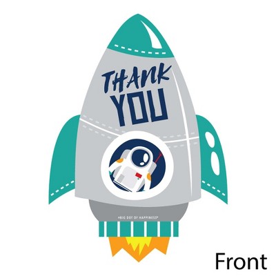 Big Dot Of Happiness Blast Off To Outer Space - Shaped Thank You Cards ...