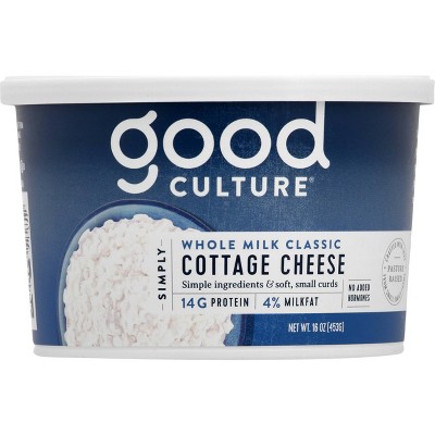 Good Culture Classic 4% Whole Milk Classic Cottage Cheese - 16oz : Target