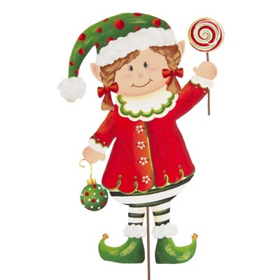 Round Top Collection 35.25 In Santa's Elf Girl Christmas Yard Stake ...