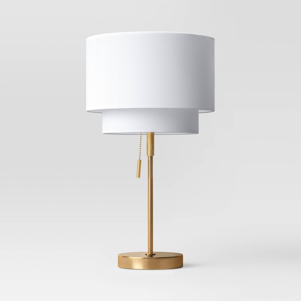 Double Shade Knurled Collection Table Lamp Gold - Threshold™ – BrickSeek