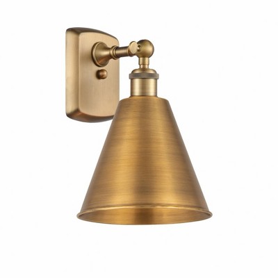 Innovations Lighting Ballston Cone 1 - Light Sconce in Brushed Brass ...