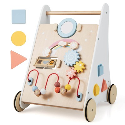 Wooden Baby Play Gym Set, Interactive Activity Center Hanging Bar With ...