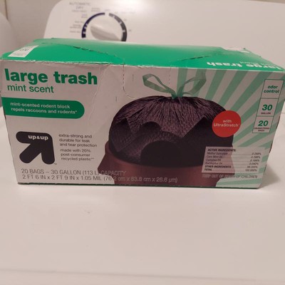 Extra-strong Large Drawstring Trash Bags - Mint Scent - 30 Gallon/20ct ...