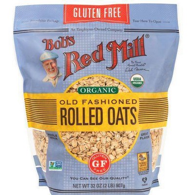 Bob's Red Mill Gluten Free Organic Old Fashioned Rolled Oats - 32oz ...