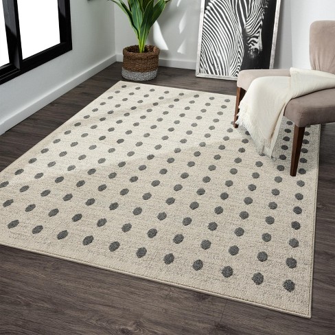 Luxe Weavers Modern Geometric Dots Cream 4x6 Area Rug : Target