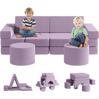 Modular Kids Play Couch, 13pcs Toddler Couch For Building Fort Toy,diy ...