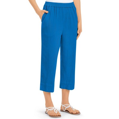 Collections Etc Stylish Woven Gauze Capris With Elasticized Waist ...