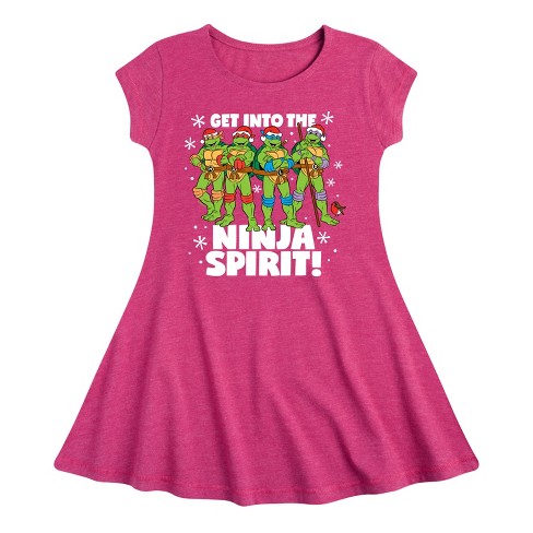 Teenage Mutant Ninja Turtles Get Into The Ninja Spirit Fit & Flair Cap Sleeve Dress - Heather ...