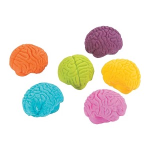 Fun Express 1" Mini Halloween Bright Colors Brain-Shaped Eraser ...