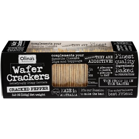 Olina’s Bakehouse Wafer Cracker Pepper - Case Of 12 - 3.5 Oz : Target