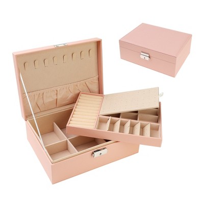 Benevolence La Plush Velvet Square Travel Jewelry Box With Mirror ...