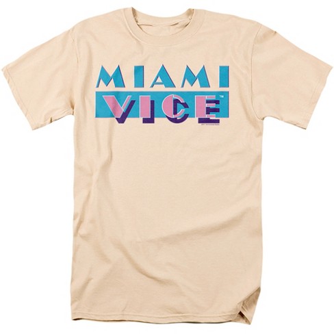 Miami Vice Logo Unisex Adult T Shirt, Cream, Medium : Target