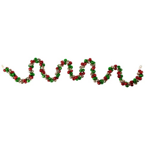 Northlight Jingle Bell Christmas Garland - 5' - Red, Green, Gold : Target