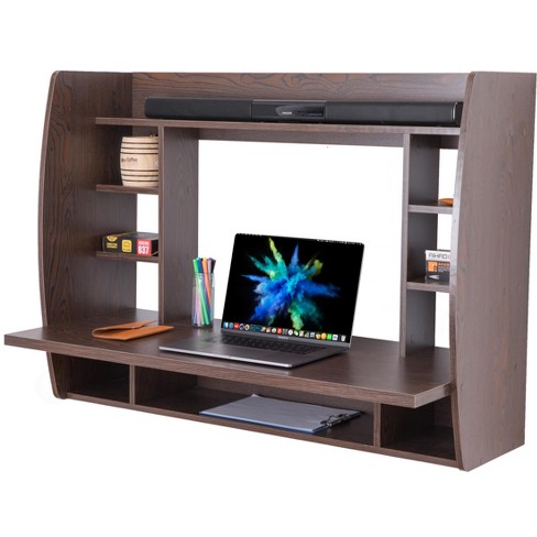 Basicwise Wall Mount Floating Computer Desk - Stylish & Space-saving ...
