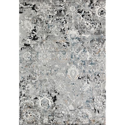 Rugs America Belle Bn10a Sea Glass Abstract Vintage Gray Area Rug, 5'3 ...