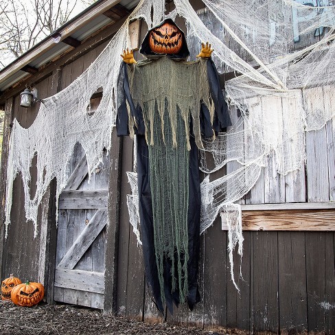 Morris Costumes 7 Ft Light-up Animated Big Pumpkin Head Man - Gray : Target