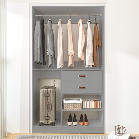 Aheaplus 40'' Freestanding Walk-in Closet Organizer System - Gray : Target