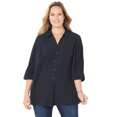 Catherines Women's Plus Size The Timeless Blouse - 6x, Black : Target