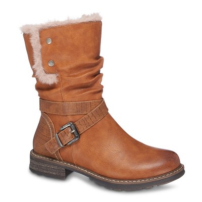Gc Shoes Bailey Cognac 6.5 Fur Buckle Detail Boots : Target