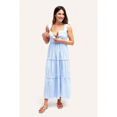 NOM Maternity Emma During + After Maxi Dress Striped LG : Target