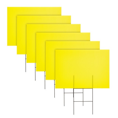 Okuna Outpost 6 Pack Blank Corrugated Plastic Yard Signs With Stakes ...
