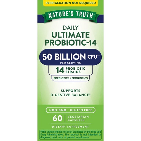 Nature's Truth Probiotic 50 Billion Cfu | 200mg Prebiotics | 60 ...