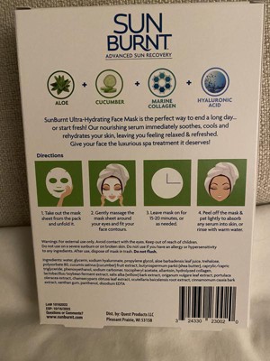 Sunburnt Ultra-hydrating Face Mask - 4ct/0.84 Fl Oz : Target
