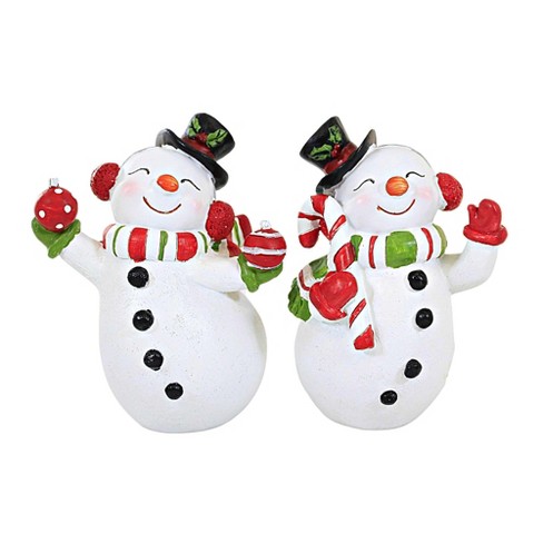 Transpac 6.25 In Happy Snowman Christmas Candy Cane Coal Buttons ...