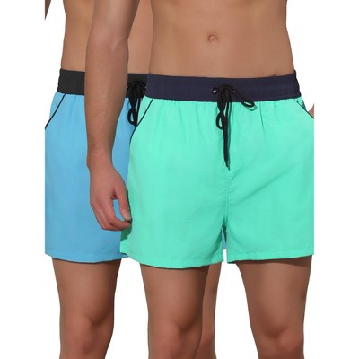 Lars Amadeus Men's Solid Color Drawstring Elastic Waist Surfing Shorts ...