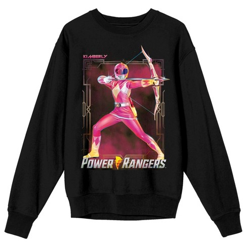 Power Rangers Kimberly Wielding Bow & Arrow Crew Neck Long Sleeve Black ...