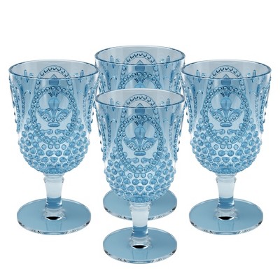 Elle Decor Embossed Goblets Glasses, Vintage Glassware Sets, Water ...