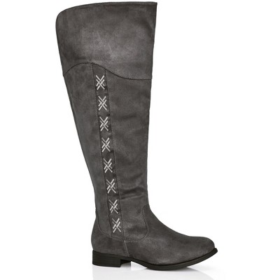 Cloudwalkers | Women's Wide Fit Nadia Tall Boot - Gray - 6w : Target